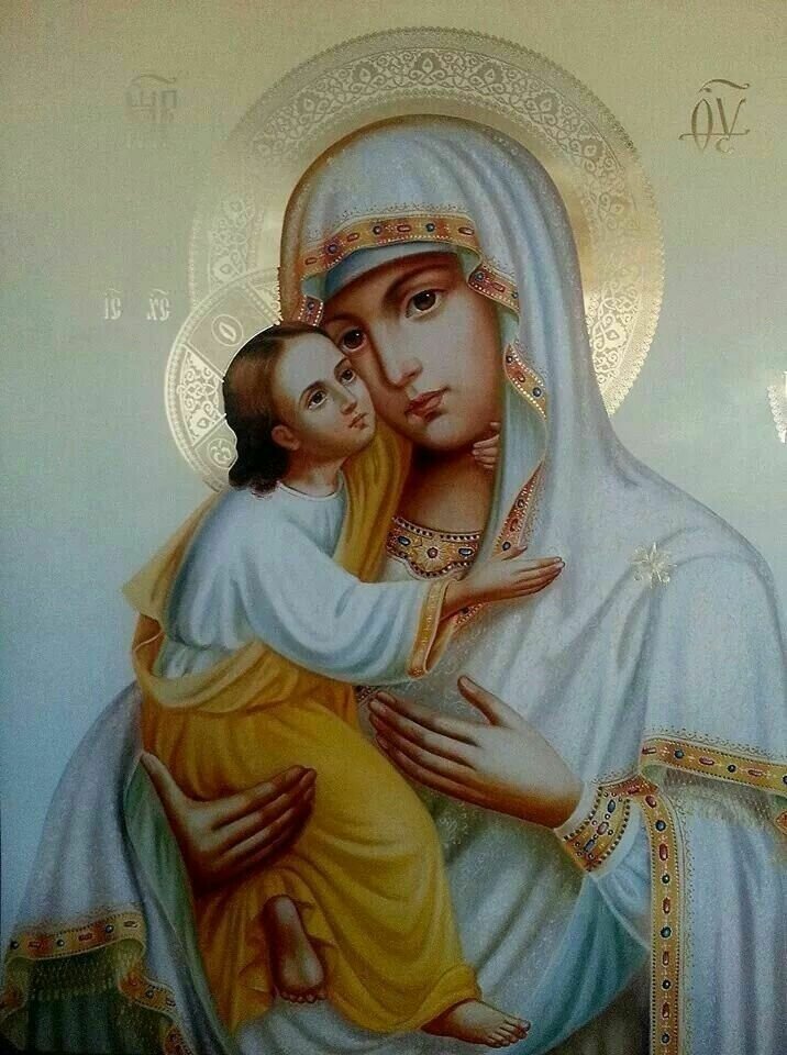 Алмазная мозаика на подрамнике Псково-Печерская икона Умиление , 30х40 см, сложность 5