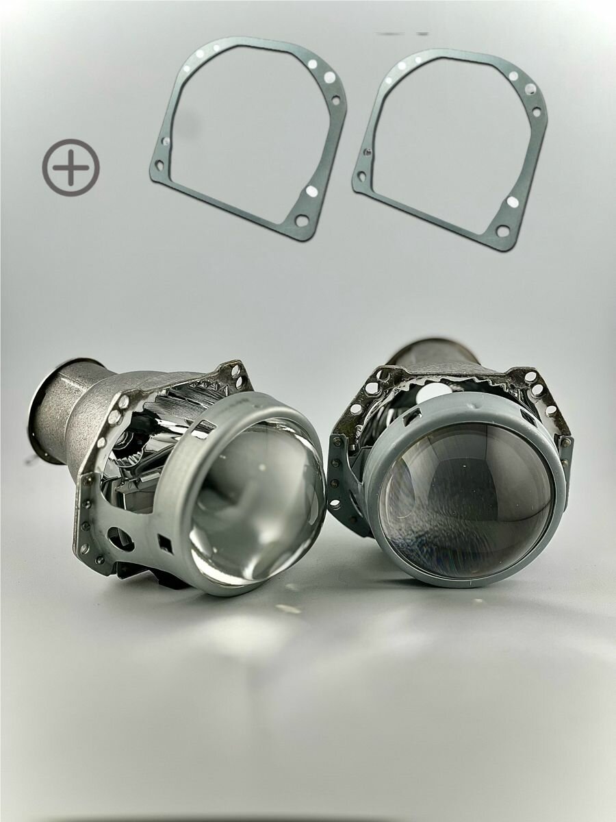 Би-галоген (лед/ксенон) линзы для Mitsubishi Pajero Sport 3 2015-2021 тип HELLA 3R цоколь H7/D2/D4 / ближнего и дальнего света в автомобильные фары / Би галогенные модули комплект 2шт