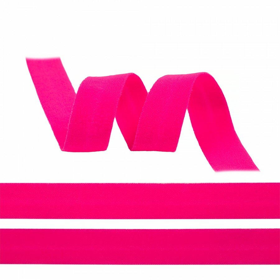 Резинка TBY бельевая окантовочная матовая 15мм ROM.151402A цв. A1402 розовый неон уп. 50 м упак (50 м)