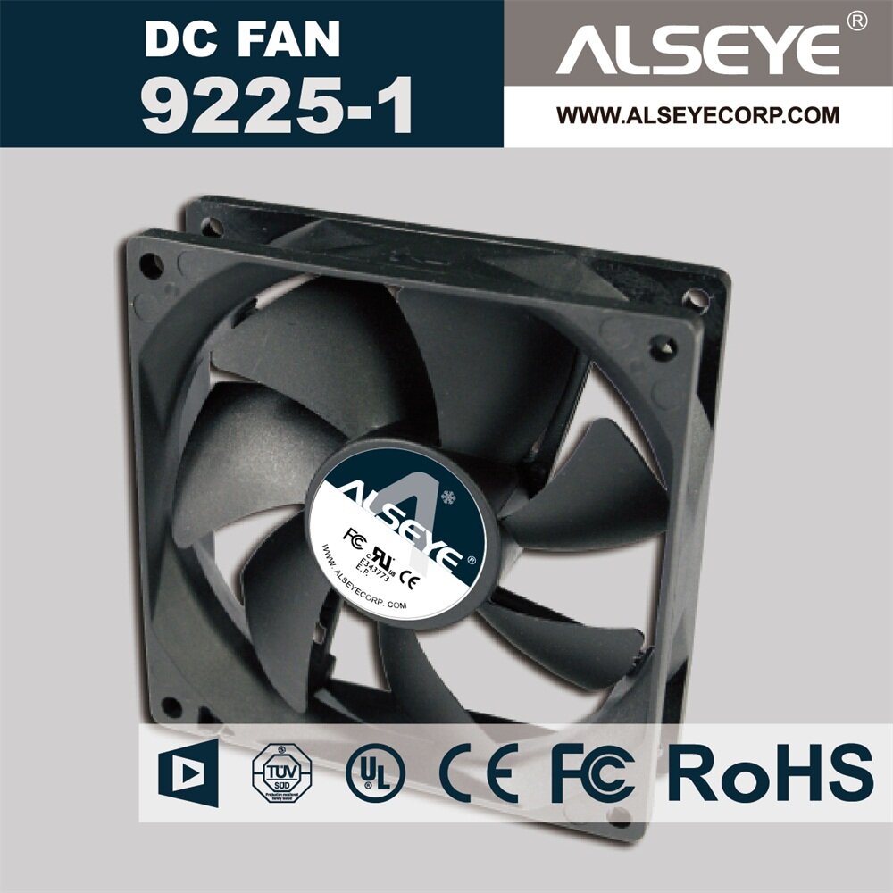 ALSEYE 9225 (5piece/lot) DC 12v axial Вентилятор охлаждения 90mm 1800RPM Hydraulic Bearing 92 x 92 x 25mm cooler Вентилятор for computer