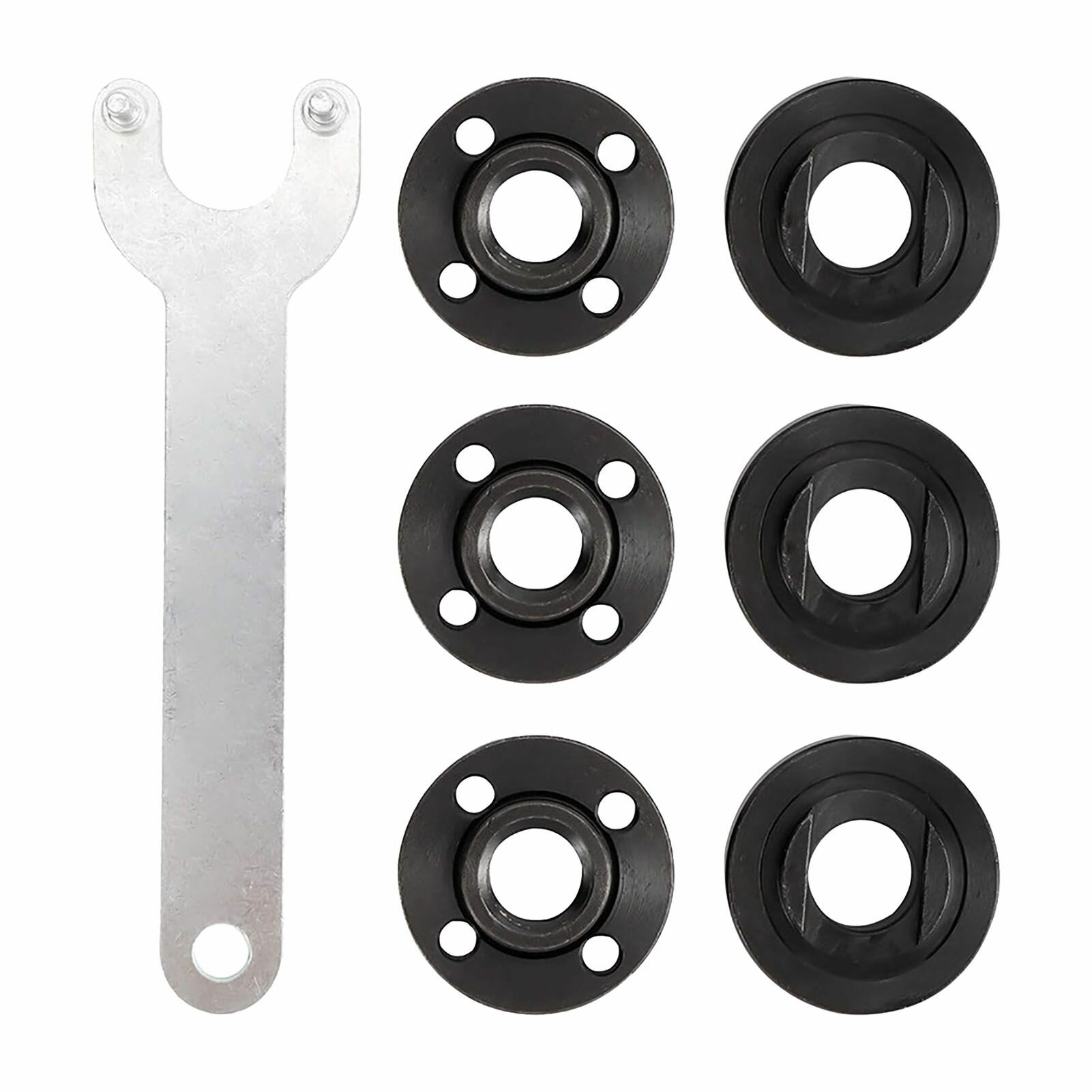 Набор фланцевых угловых гаечных ключей из 7 предметов, металлический гаечный ключ 4,5-5/8 дюйма, 5/8-11 дюймов для электроинструментов, запасная часть, совместимая с DW 193465-4