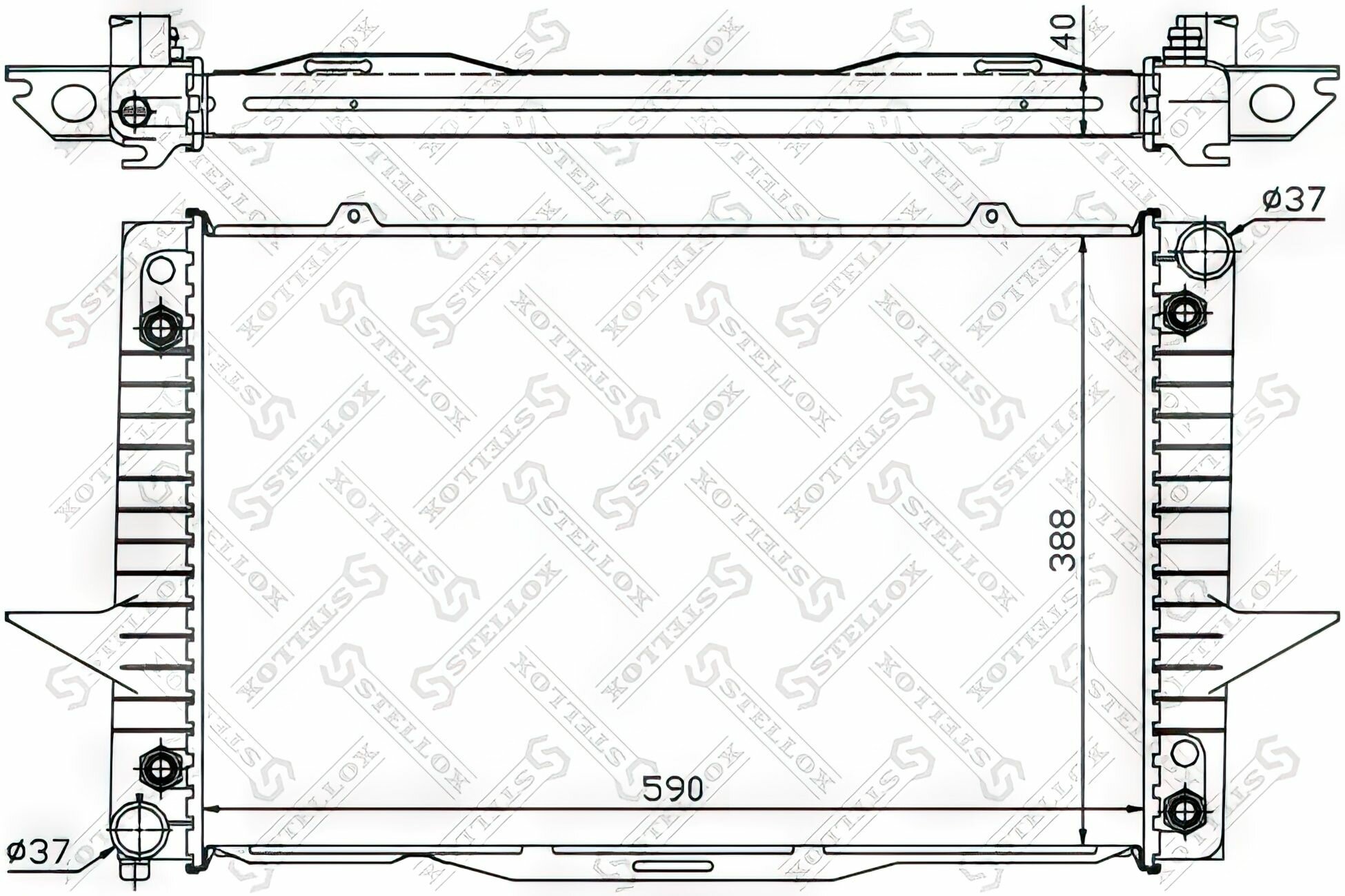 Радиатор охлаждения двигателя для Вольво C70 1, S70, V70 1 10-26450-SX STELLOX