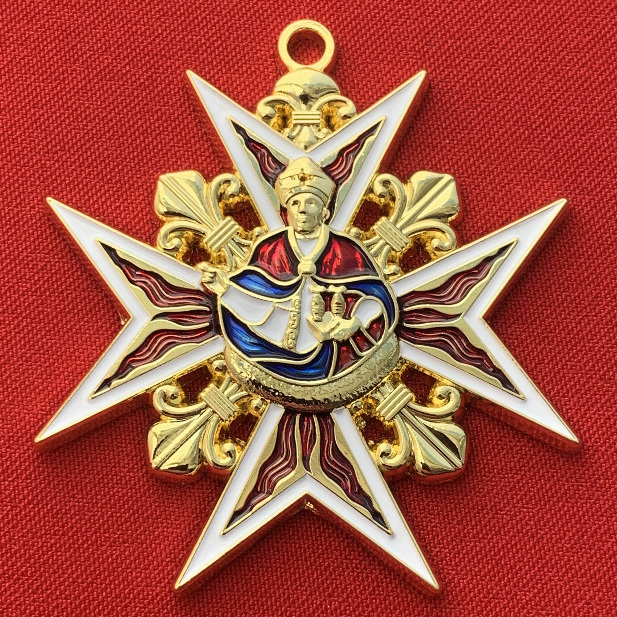 Знак ордена Святого Януария, муляж иностранной награды. Размер 51х46 мм.