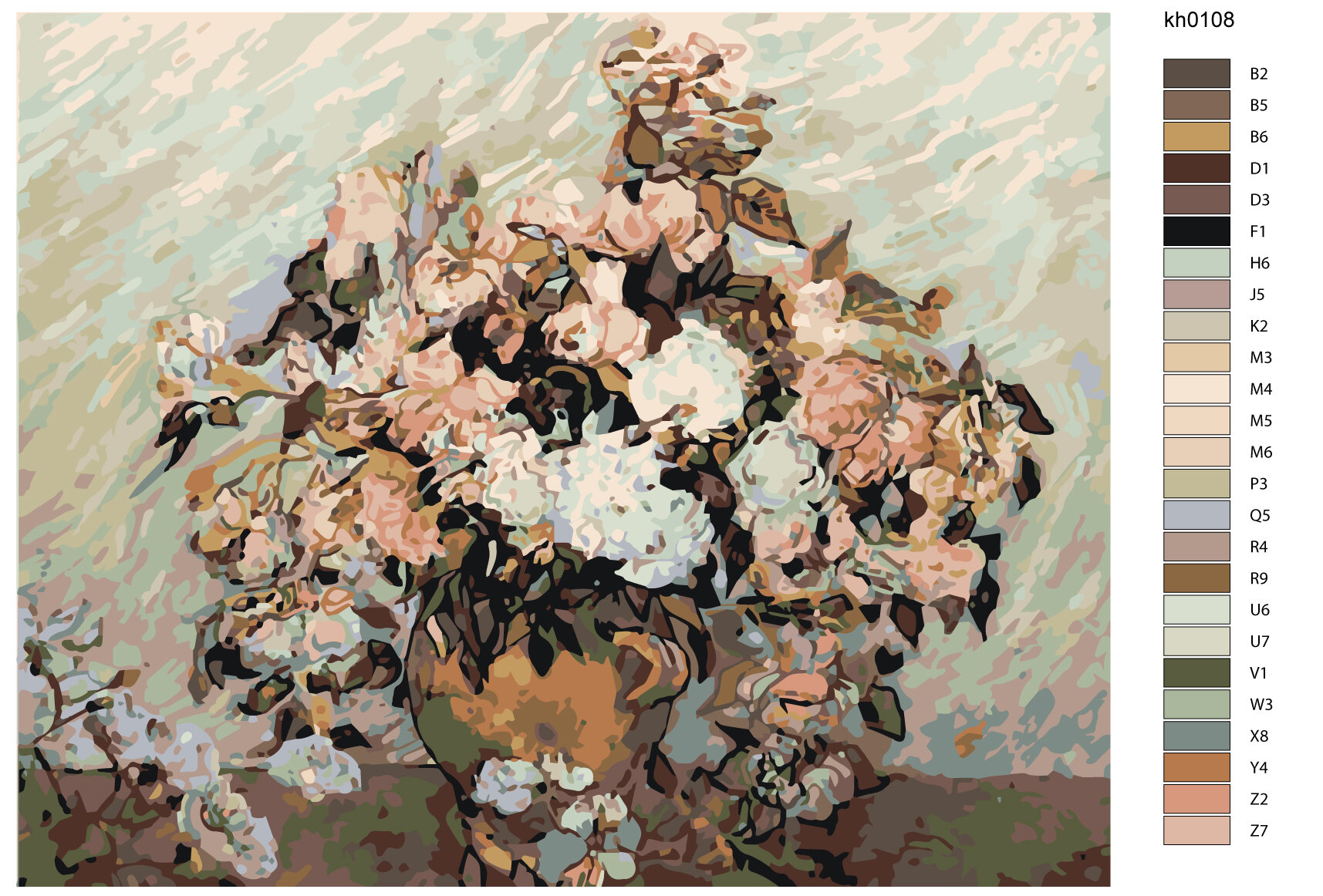 Картина по номерам "Ваза с розами" Винсент Ван Гог KH0108 40x50