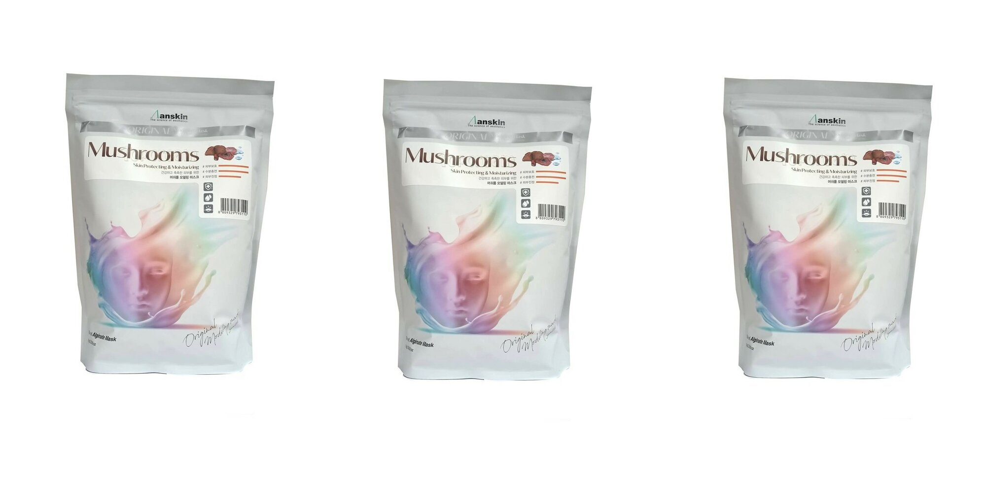 Маска для лица альгинатная Anskin Original Mushroom Modeling Mask, с грибным комплексом , 500 гр, 3 шт