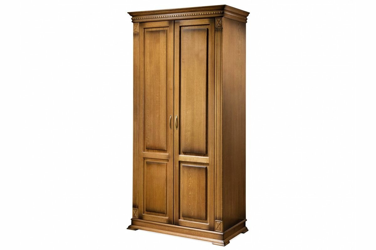 Шкаф Верди двухстворчатый из Массива сосны, 100х55х220 см, классический орех 2