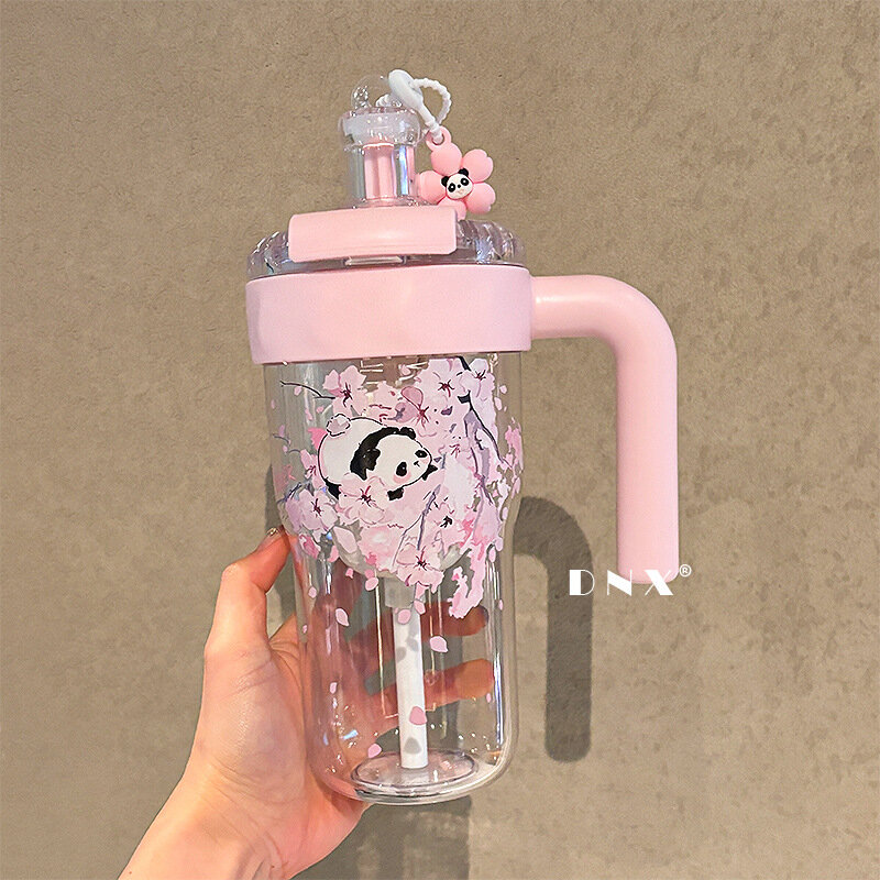 Стакан для воды Capybara большой емкости, переносной, летний, пластиковый, тритановый, соломенный, для девочек с высокой стоимостью