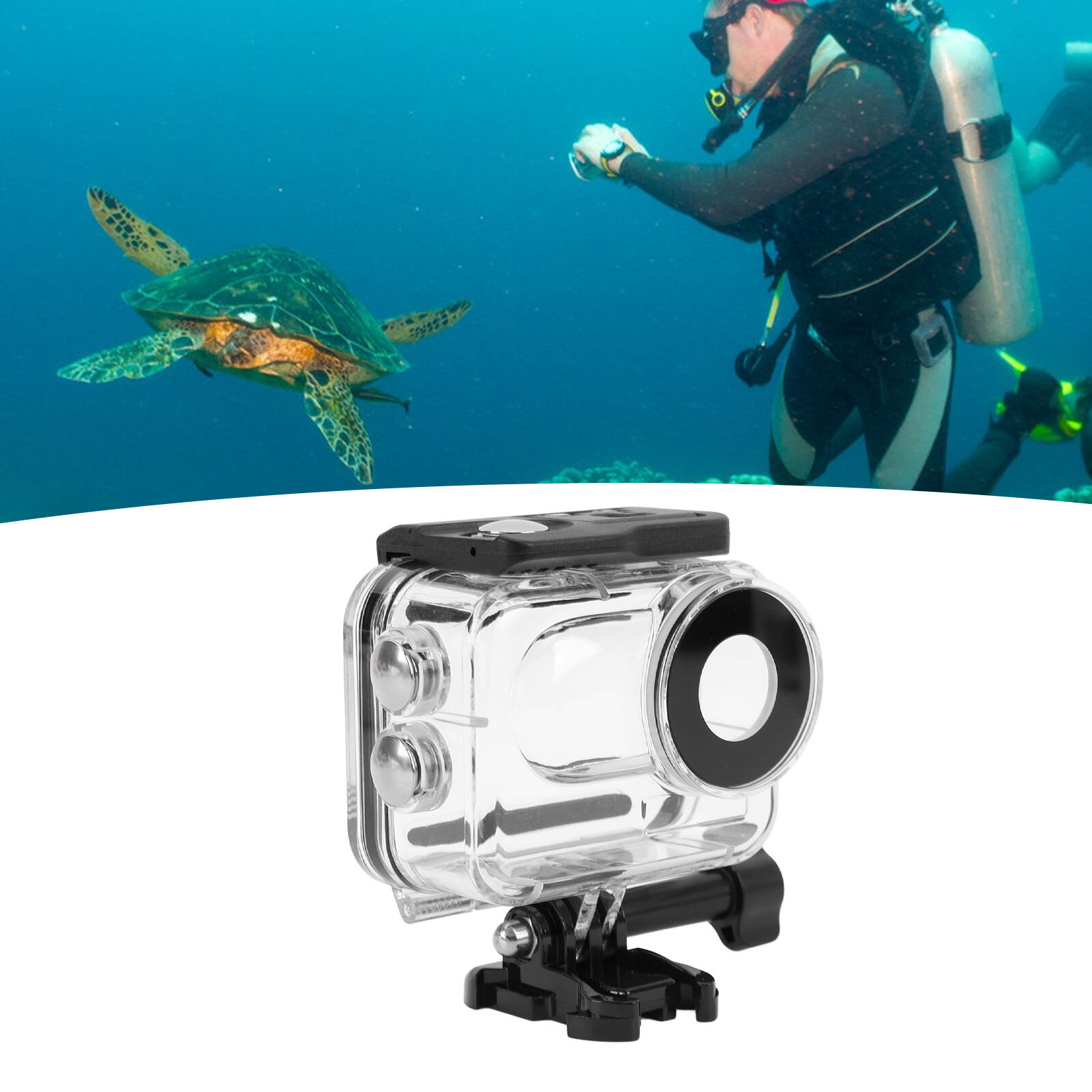 Чехол для Дайвинга: Водонепроницаемость 60м Защита от Ударов - Чехол Для Go3 С Температированным Стеклам для Кристально Чистой Съемки - Герметичный Чехол для Плавания, Снорклинга и Серфинга
