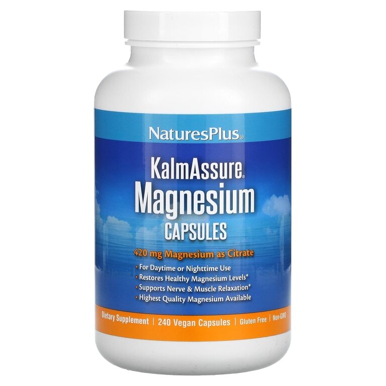 Natures Plus KalmAssure Magnesium Citrate (Магний цитрат) 420 мг 240 веганских капсул (105 мг на капсулу) (NaturesPlus)