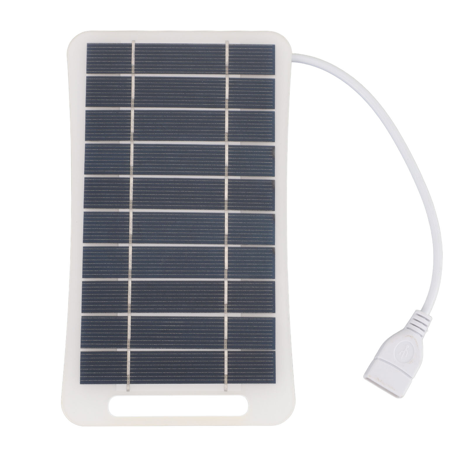 5V 5W USB Solar Panel Professional High Efficiency Monocrystalline Silicon Portable Handheld Charger for Camping Travel Outdoor White
