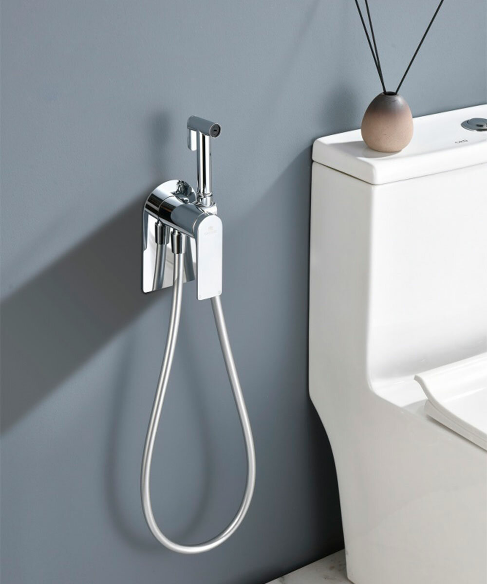 Смеситель c гигиенической лейкой из латуни от бренда Ganzer GZ07157 хром