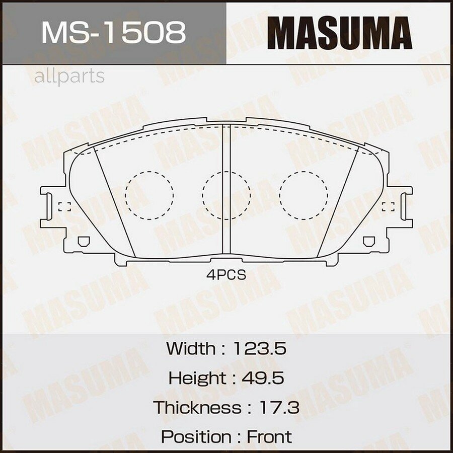 MASUMA MS-1508 Колодки тормозные дисковые
