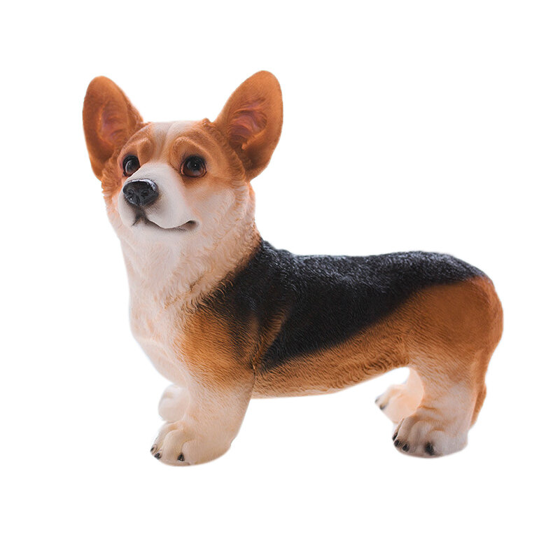 Статуя собаки яркий симпатичный стиль маленькая компактная смола материал Corgi Ornament для садов.
