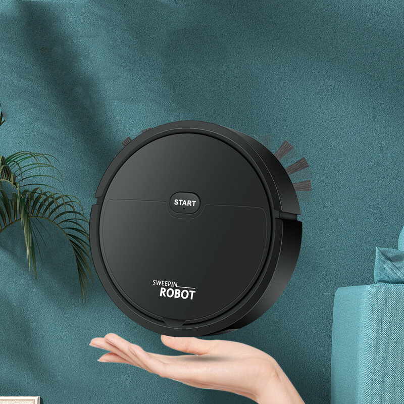 Робот-пылесос USB Smart 3 в 1 с функцией всасывания и подметания швабры Автоматический пылесос для небольших квартир черный