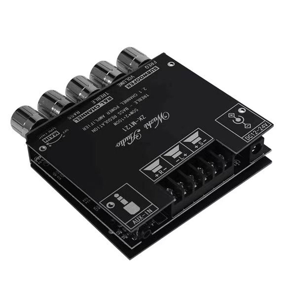 MT21 2.1-канальный аудиоусилитель мощности с Bluetooth и AUX-входом, высокопроизводительный, подходит для рупорных акустических систем мощностью 20-100 Вт.