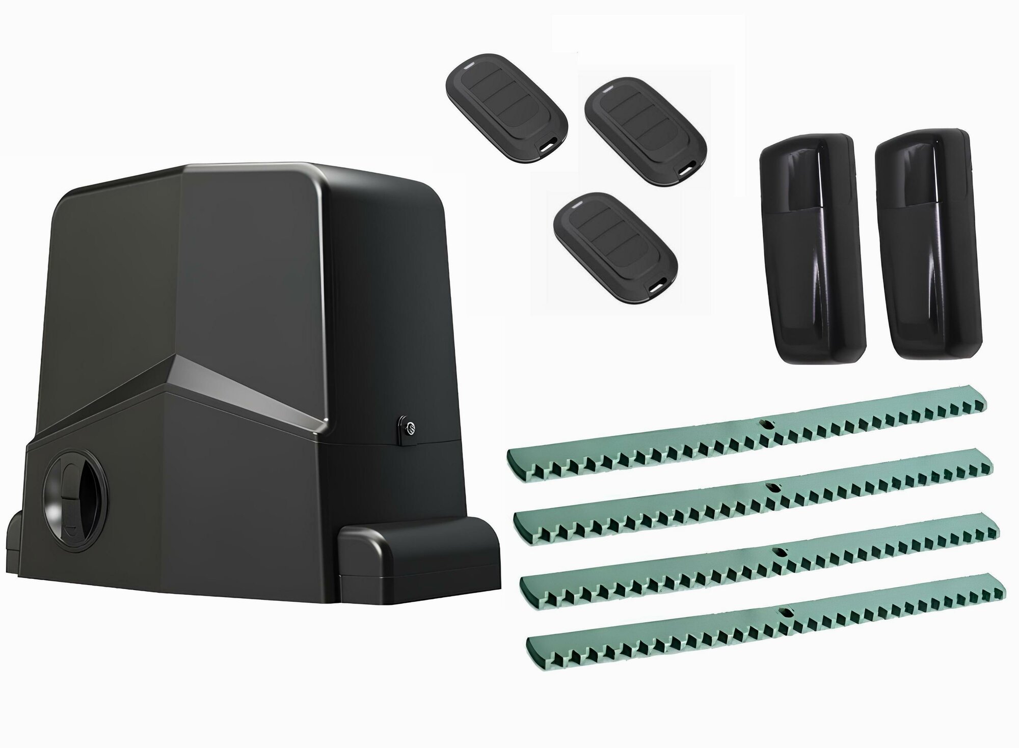 Автоматика для откатных ворот ARW-1000MKIT F4-Т3, комплект: привод, фотоэлементы, 3 пульта, 4 рейки