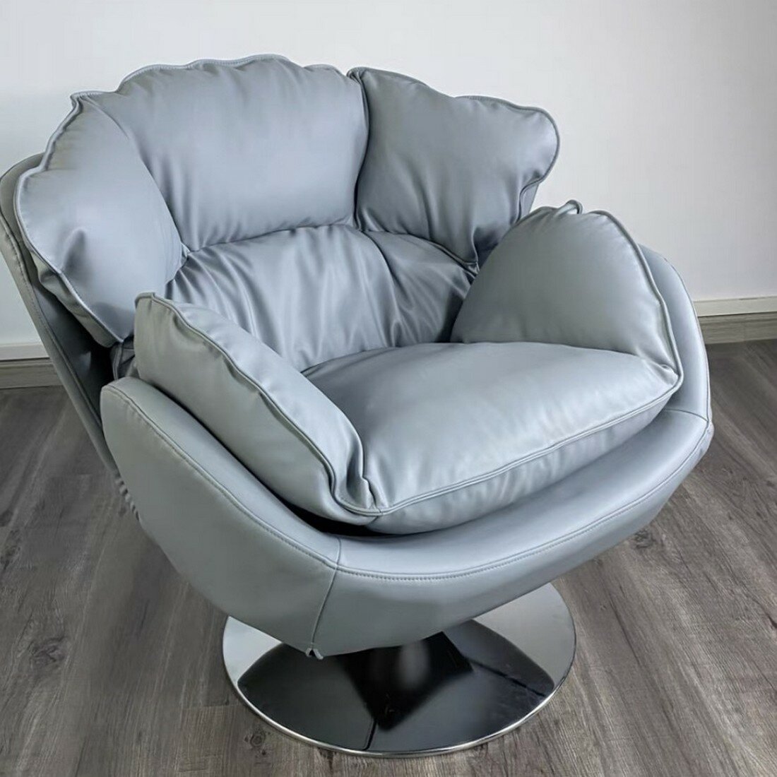 Дизайнерское поворотное кресло со съёмной мягкой подушкой Redmo (Серо-голубой)