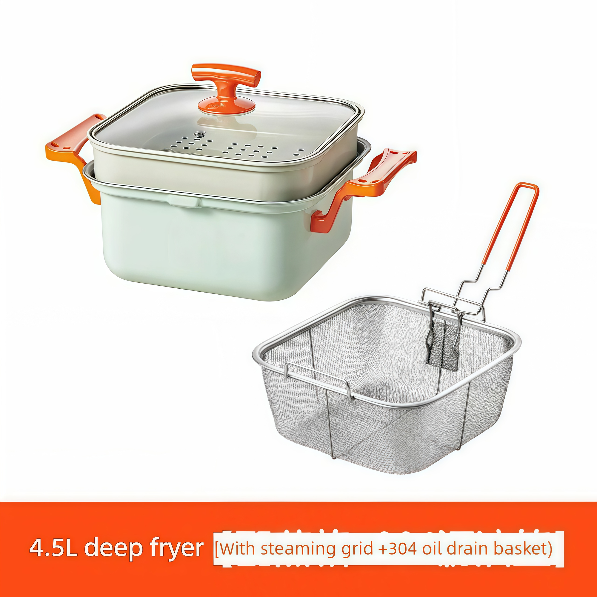 Кастрюля-фритюрница 4.5л с корзиной для жарки (покрытие Maifan)