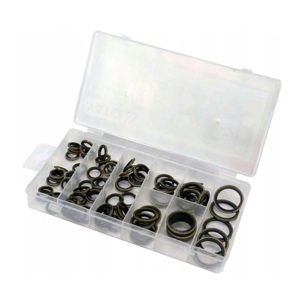 YATO Набор металлорезиновых шайб 90 шт. (пластиковый кейс) YT-068581