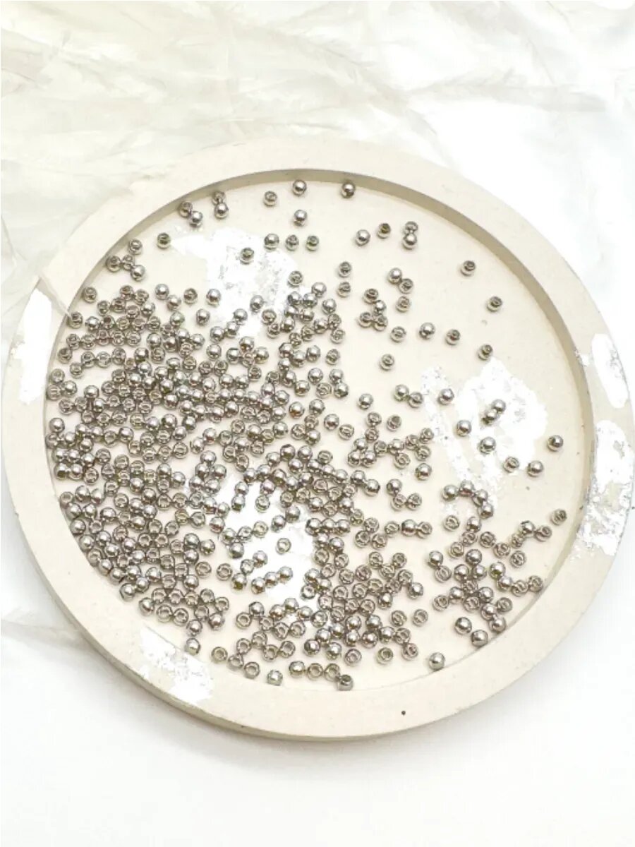 8311/10 Бусины разделители 2 мм родировонное покрытие 650 шт