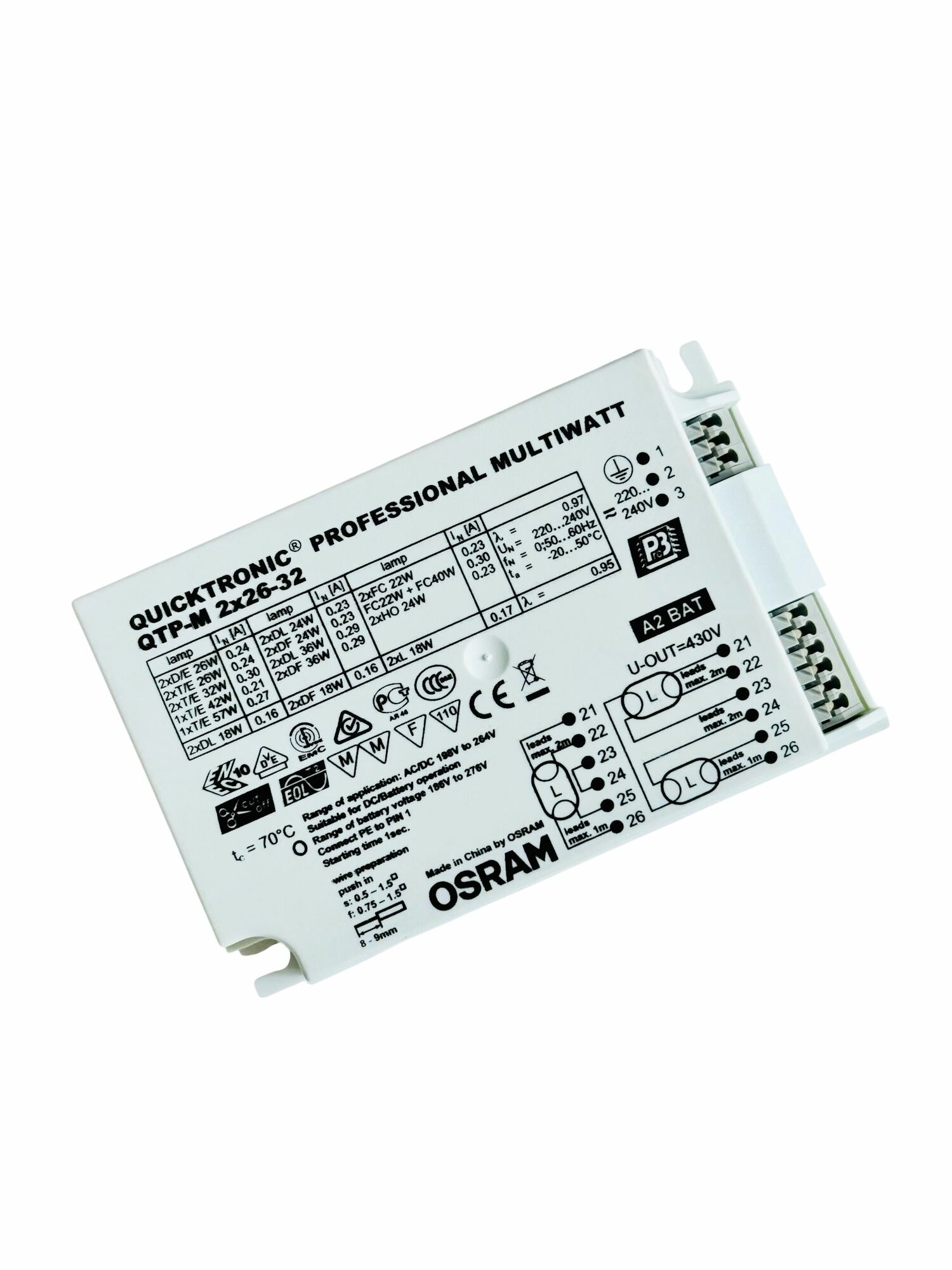 ЭПРА OSRAM QUICKTRONIC PROFESSIONAL MULTIWATT QT-M 2x26-32