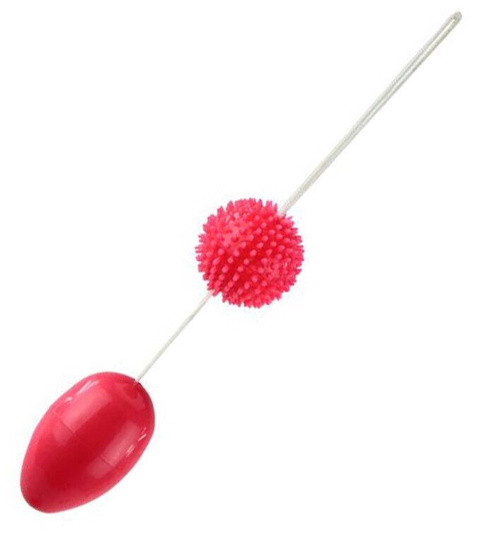 Анальные шарики парные с различным рельефом, красные BI-014036-6-0101