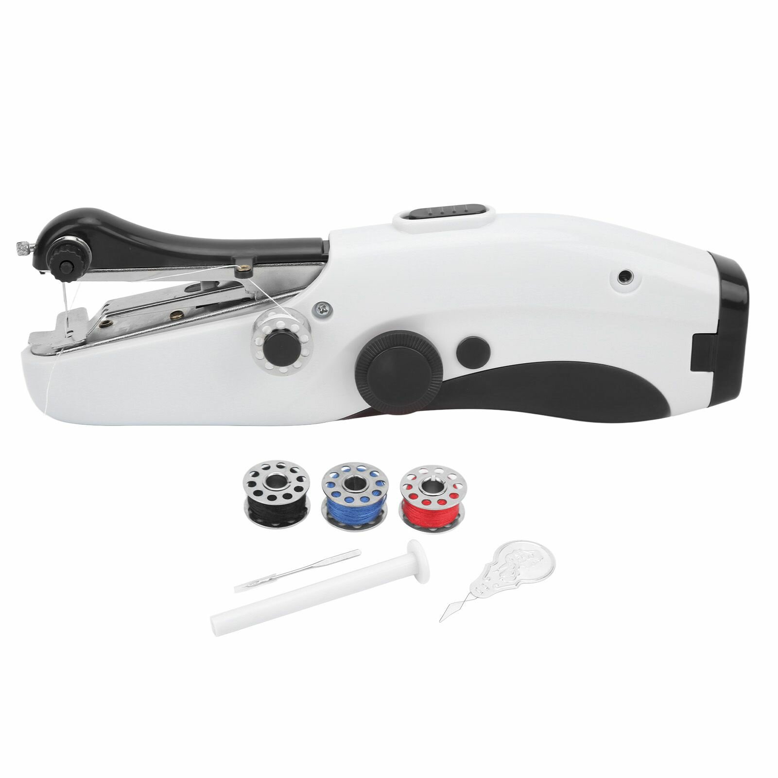 Ручная швейная машина (черная, с двойной иглой, портативная)