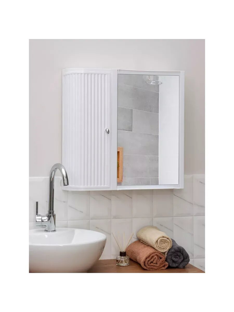 Шкаф для ванной 55х15х56 "Hilton Premium Left", навесной