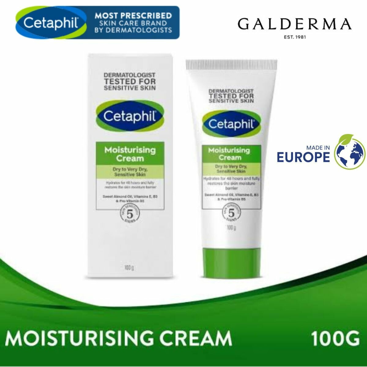 Cetaphil Moisturising Cream Сетафил крем увлажнение и питание на 48 часов