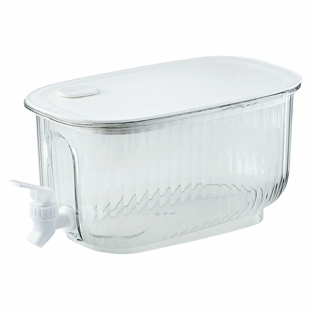 Диспенсер для напитков объемом 4 л с краном, диспенсер чайник холодной воды большой емкости краном-прозрачный белый