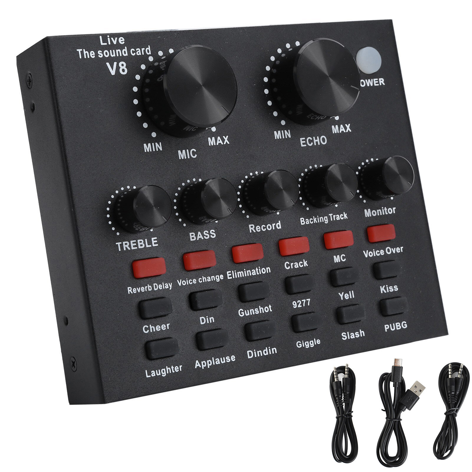 Устройство смены голоса с живой звуковой картой с Bluetooth, совместимое с мобильным телефоном и компьютером, беспроводная гарнитура для онлайн-игр и общения в чате