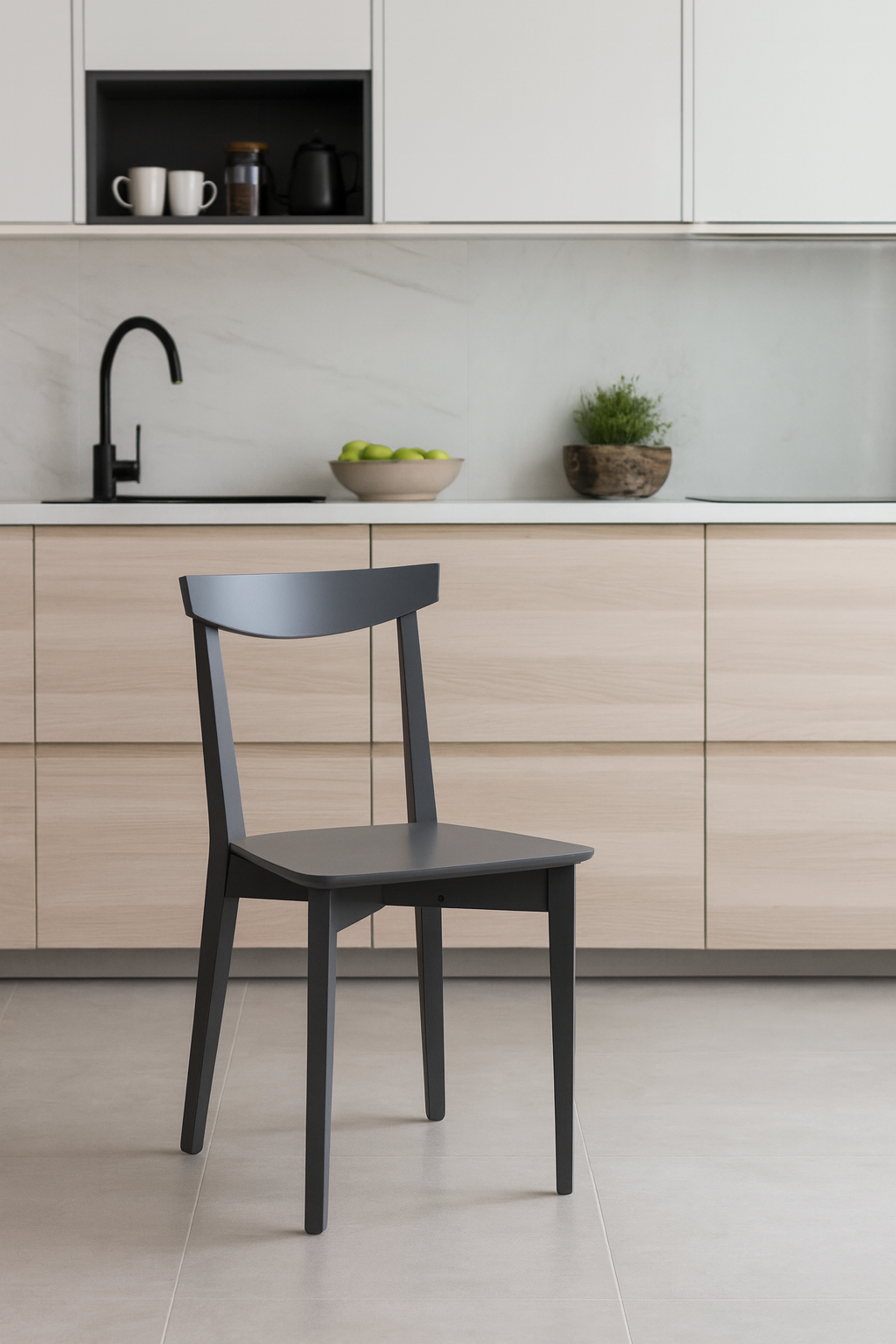Стул кухонный со спинкой ванда, деревянный, цвет графит, виста