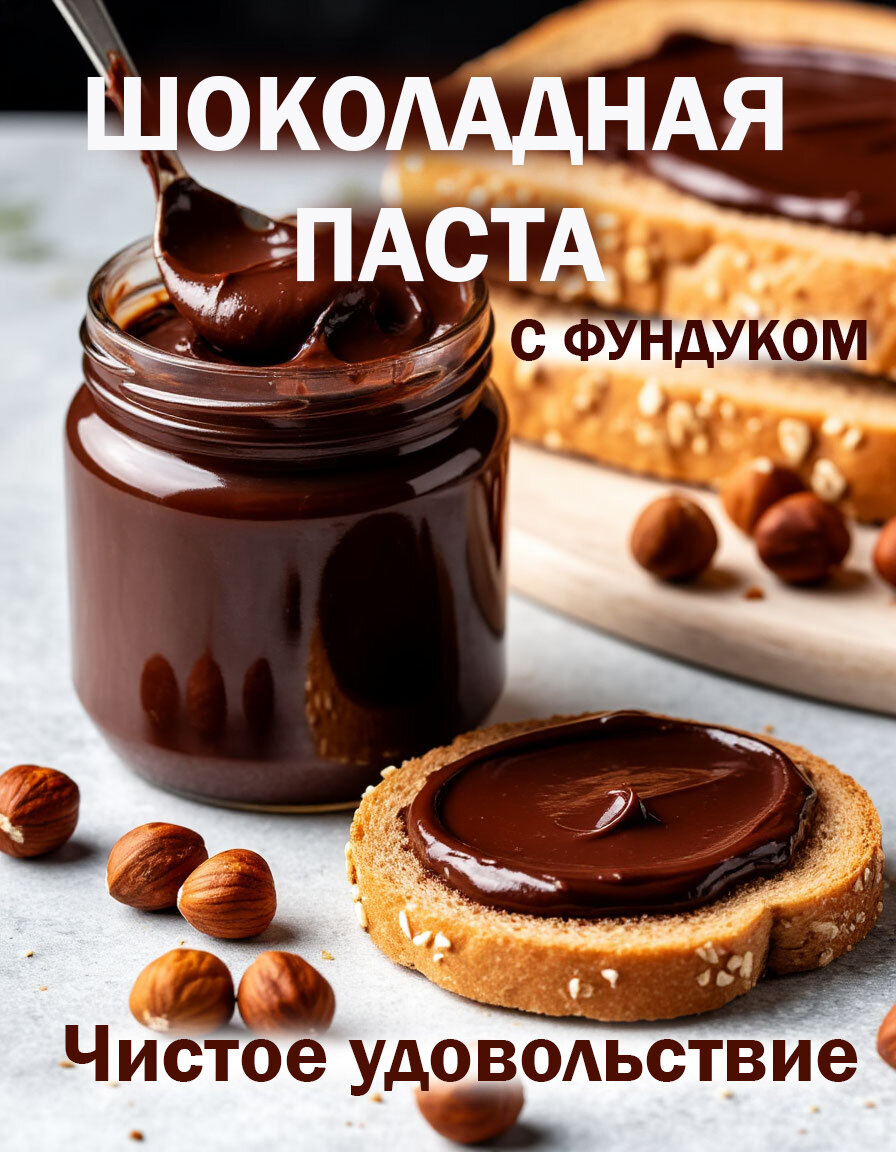 Тёмная шоколадная паста 0,5кг с лесным орехом, натуральный бельгийский шоколад