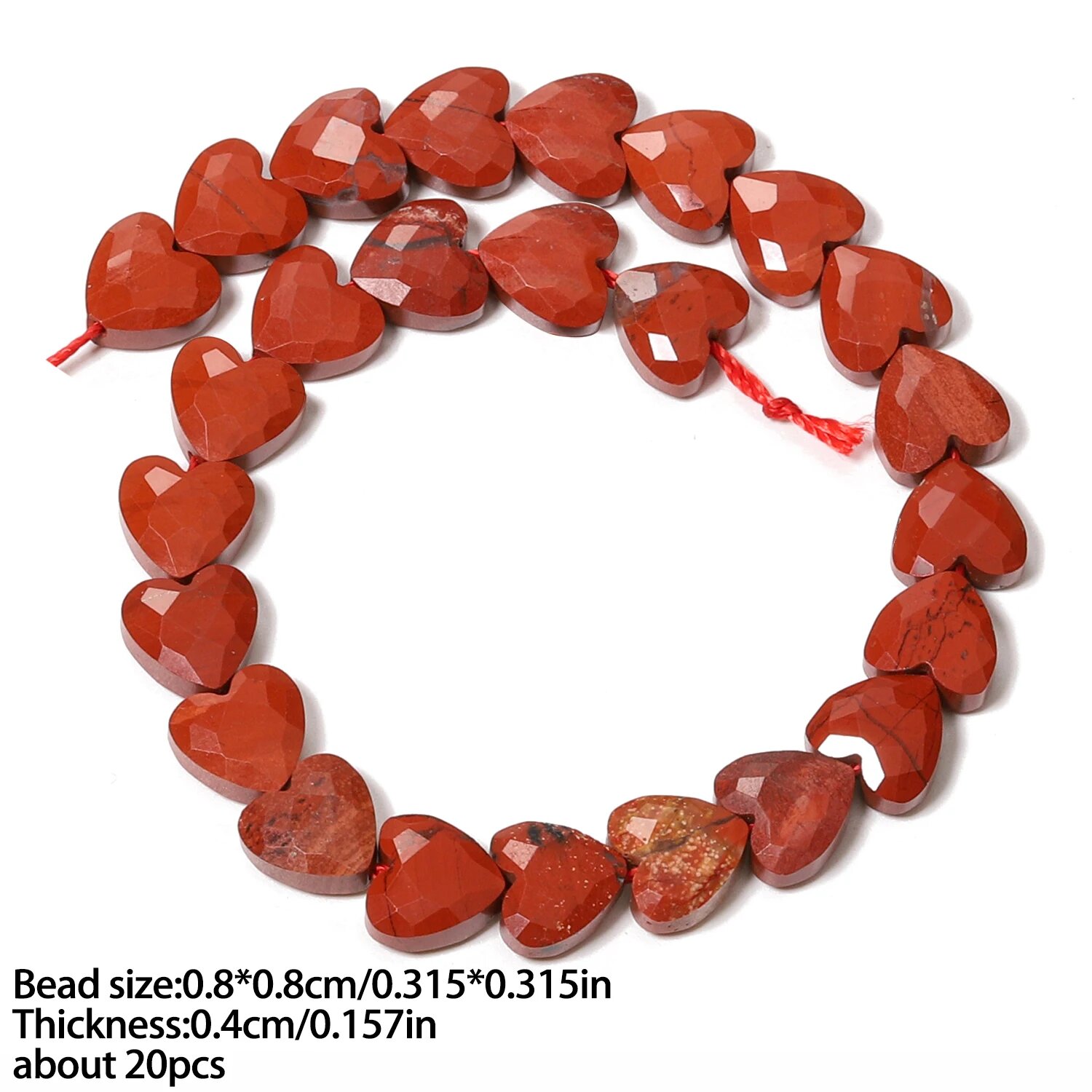 8 мм граненые в форме сердца натуральный камень красная яшма бусины свободные бусины для изготовления ювелирных изделий DIY энергетические браслеты аксессуары 7,5 дюйма
