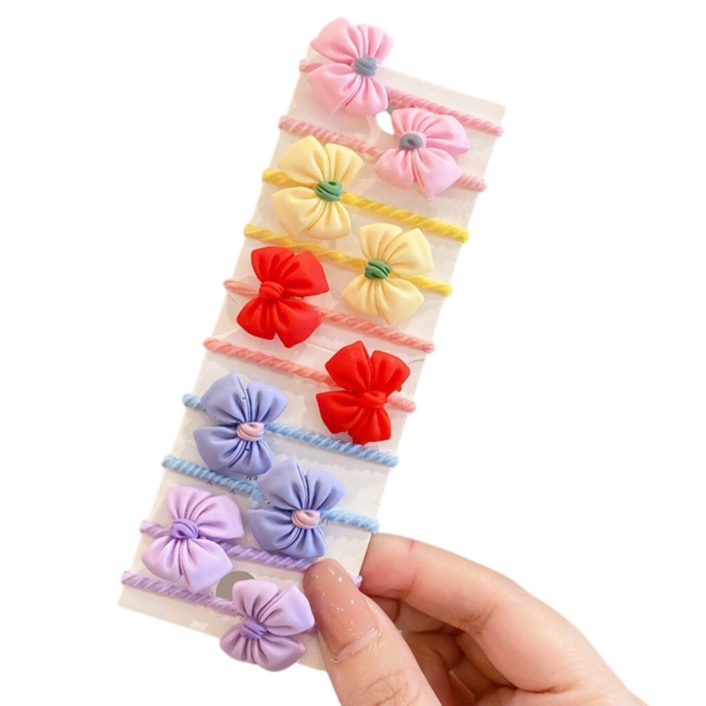 1 комплект из 10 штук, высокая эластичность не травмирует волосы, маленькая резинка-большой бант