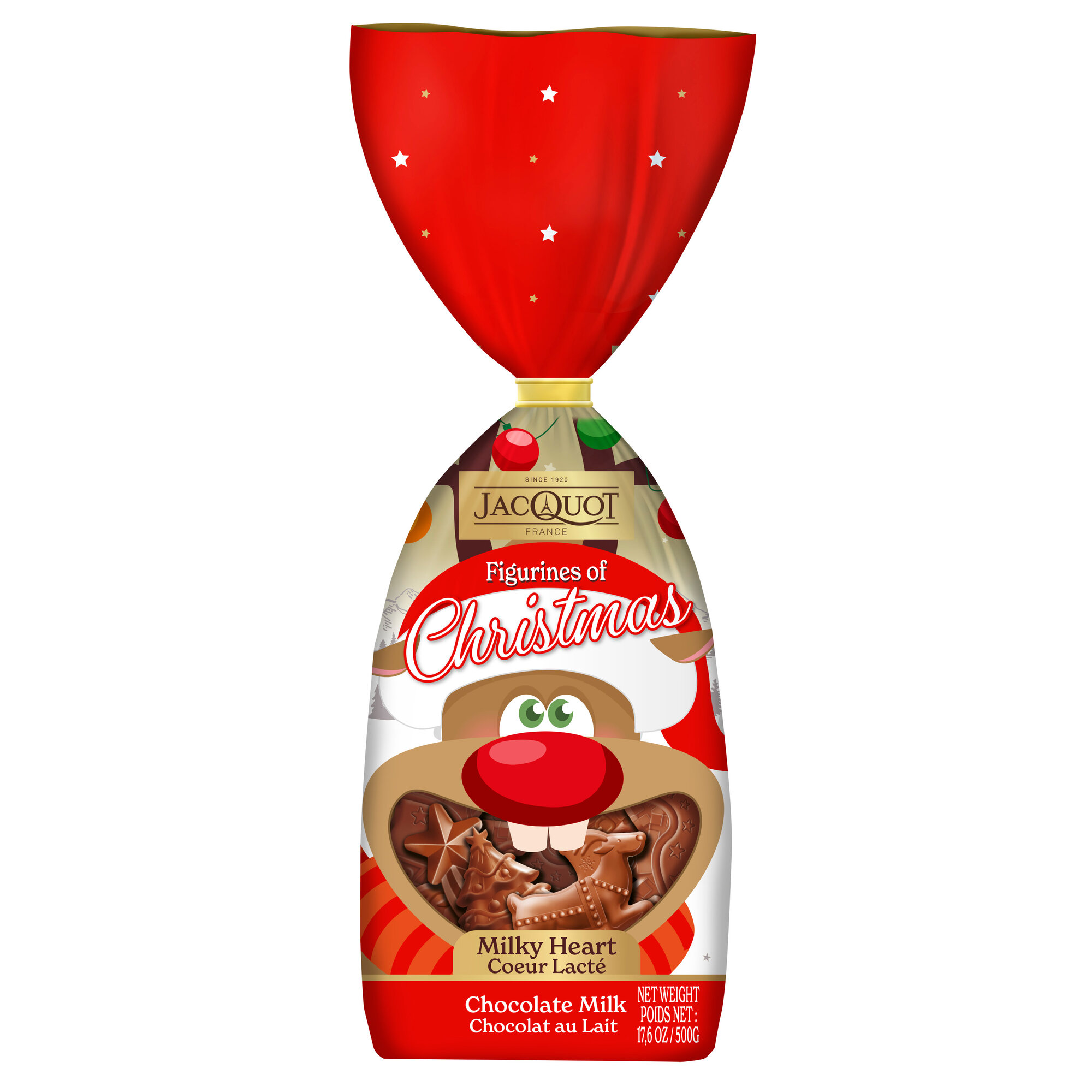 Набор фигурок JACQUOT "Christmas" из молочного шоколада с молочной начинкой, 250г