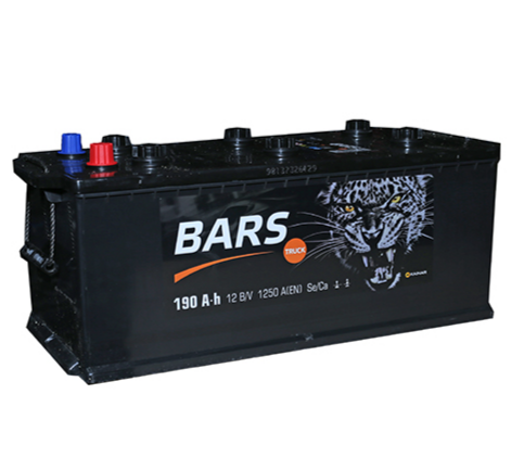 Аккумулятор грузовой BARS 190А. ч 1250А ПП (524x223x223) D5 524x223x223