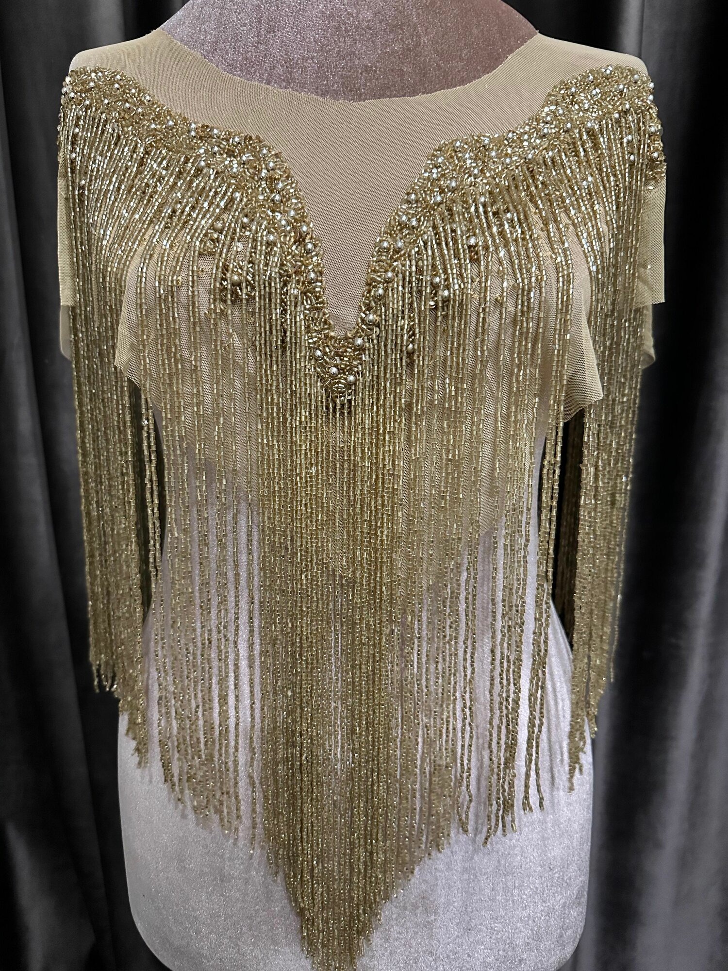 Заготовка для платья, блузки, топа. Воротник женский с бисером