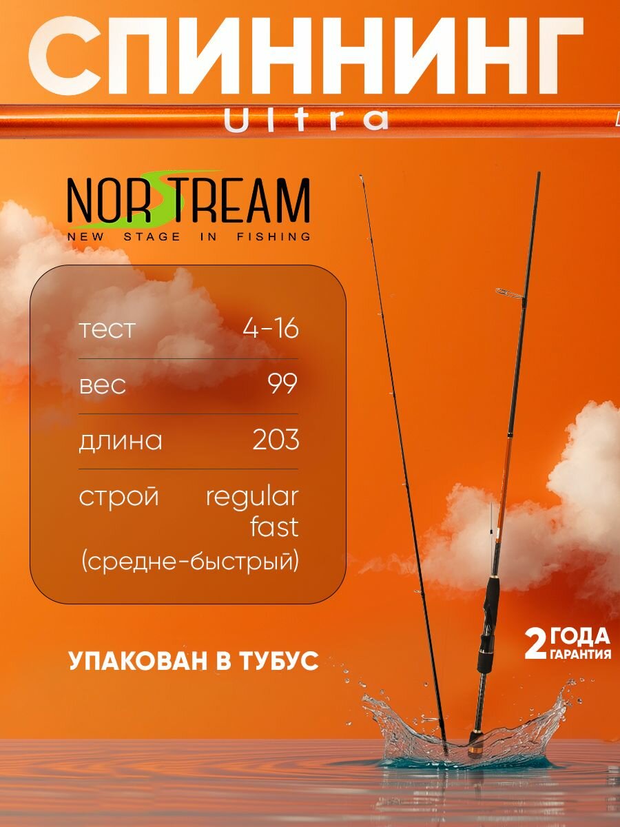 Спиннинг Norstream Ultra New ULXS-682ML тест 4 - 16 г, 203см