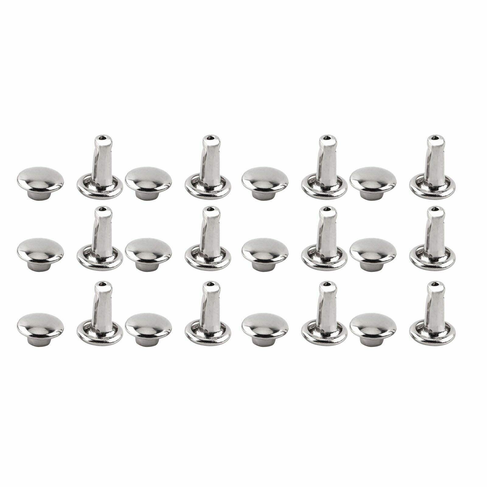 Набор крепежных кнопок для кожи и текстиля 100 шт. из металла, двойные колпачки, ремонт сумок обуви аксессессов