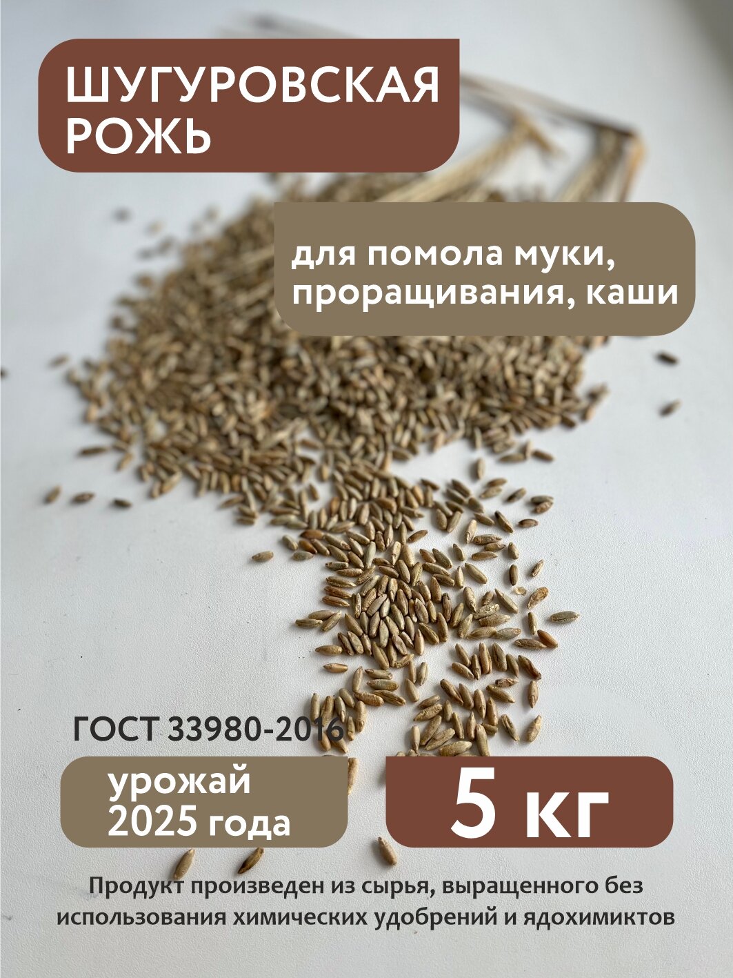 Рожь органическая Шугуровская, 5 кг