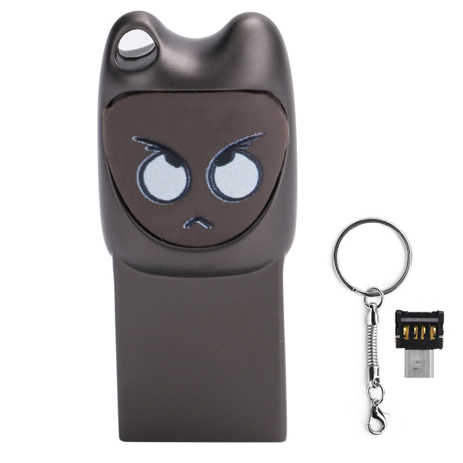 Мини usb флешка 128 гб серая с милым мультяшным рисунком для телефона и компьютера