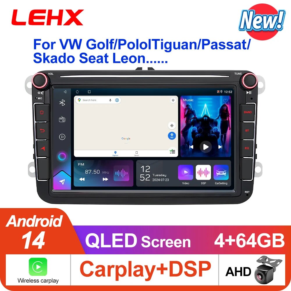 8" Android автомагнитола CarPlay/Android Auto RGB — фото 1