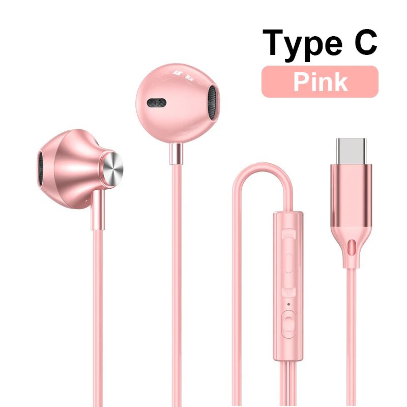 Наушники типа C с разъемом 3,5 мм, Hi-Fi стереоскопический звук с микрофоном, проводные наушники с линейным управлением, наушники для Samsung iPhone 16, гарнитура