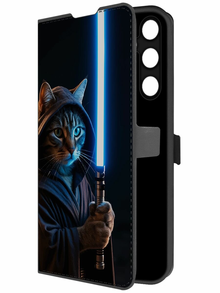 Чехол-книжка Krutoff Eco Book для Samsung Galaxy A55 5G (A556) Оби-Ван Котоби (черный)