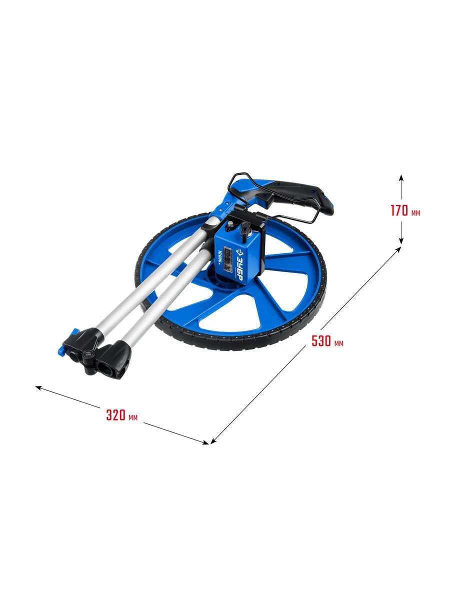 0.1 - 9999 м, измерительное колесо, (курвиметр) со складной