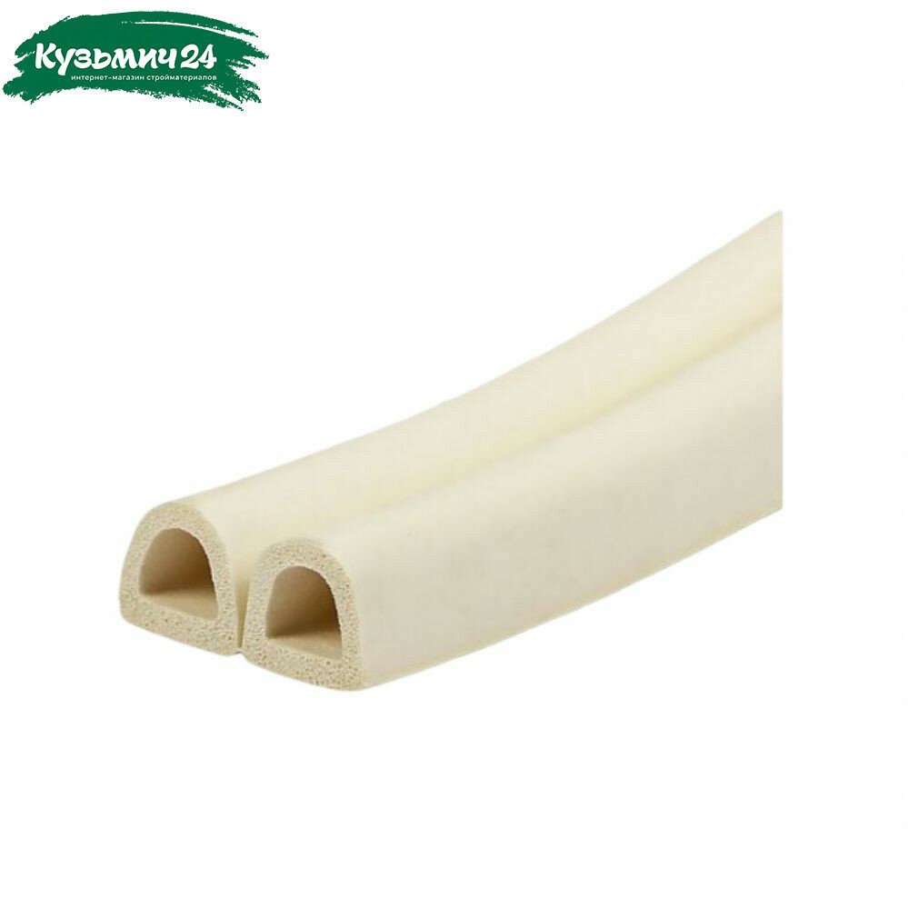 Уплотнитель TECH-TOP промышленный, самоклеящийся, D-профиль, 10х12 мм, белый, на отрез от 1 м