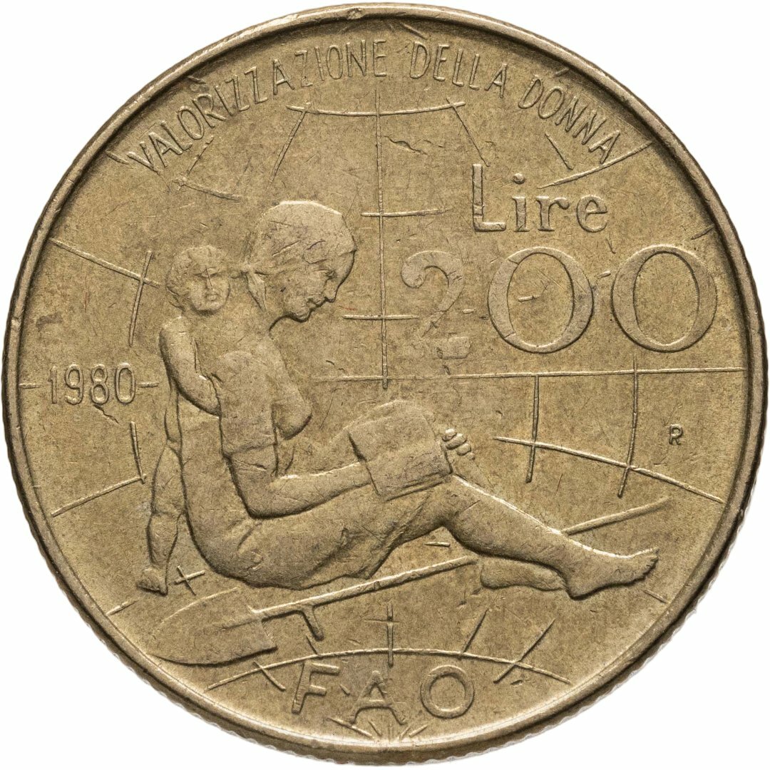 Италия 200 лир (lire) 1980 FAO (ФАО) - Международный женский год