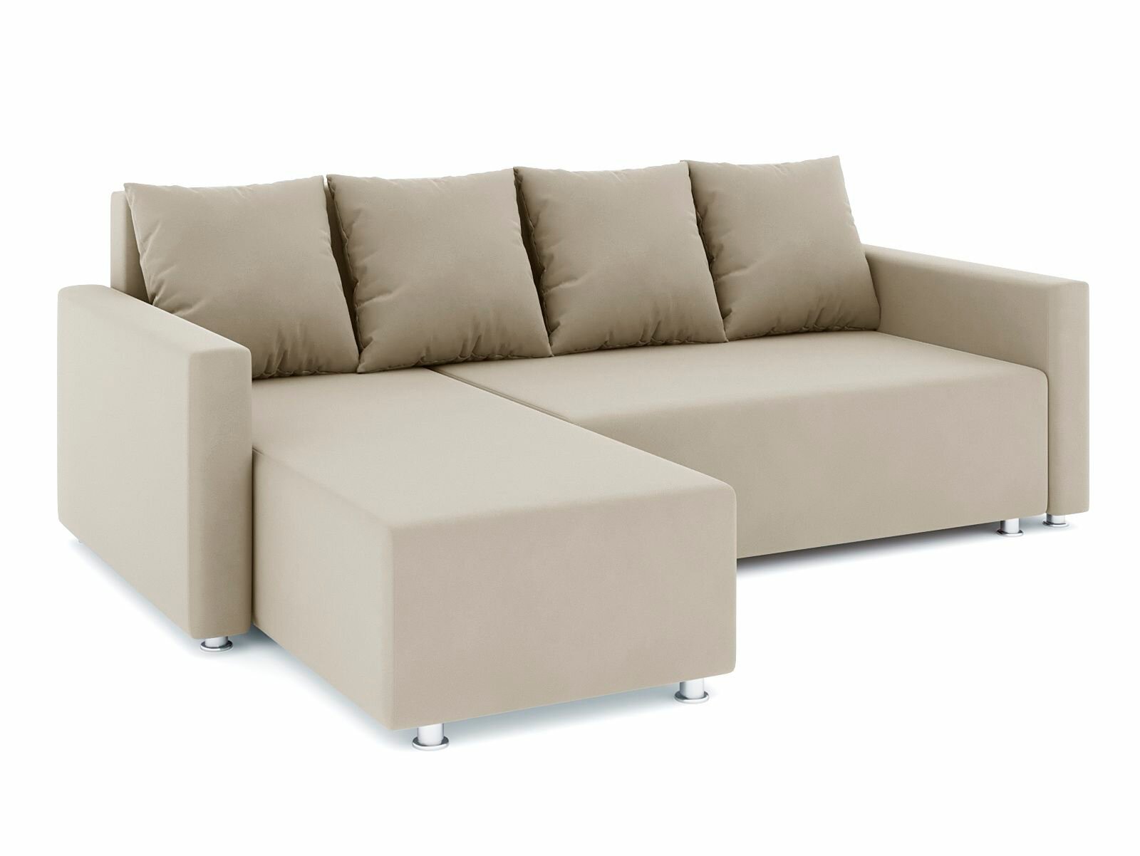 Угловой диван Челси, еврокнижка, угол левый/правый, велюр Зара Сафари 5.2