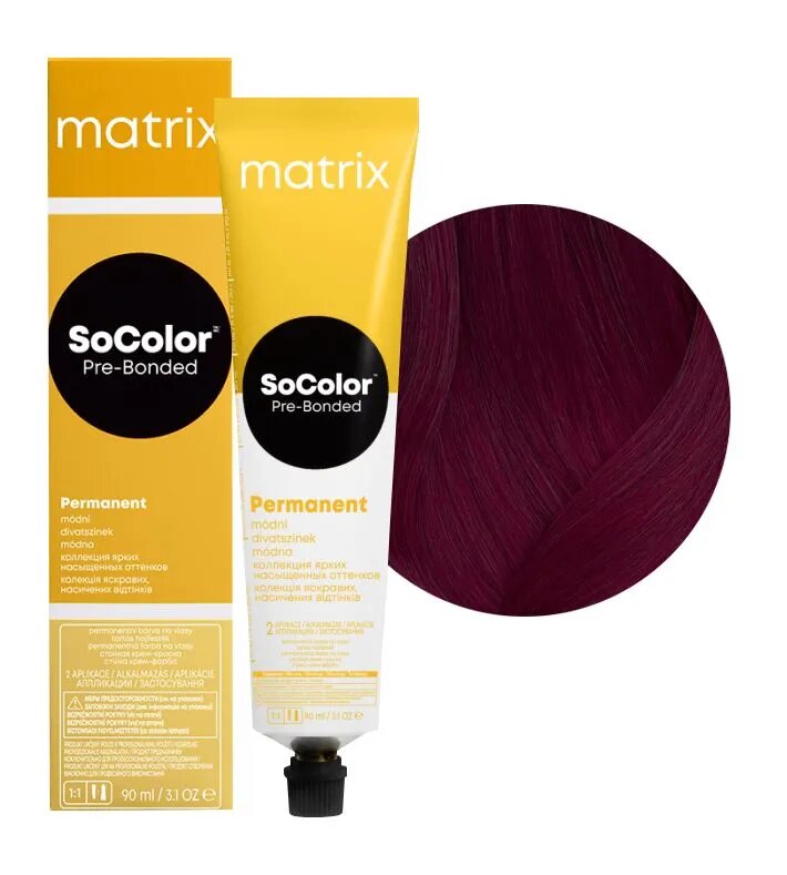 Краска для волос Matrix SoColor 5RV+, светлый шатен, красно-перламутровая, 90мл